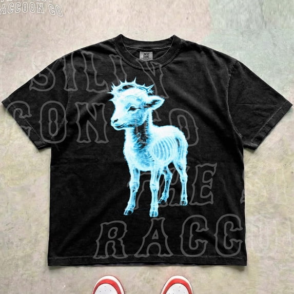 Christian Lamb TShirt Minimalist Halo Design Distressed - Walmart.com
