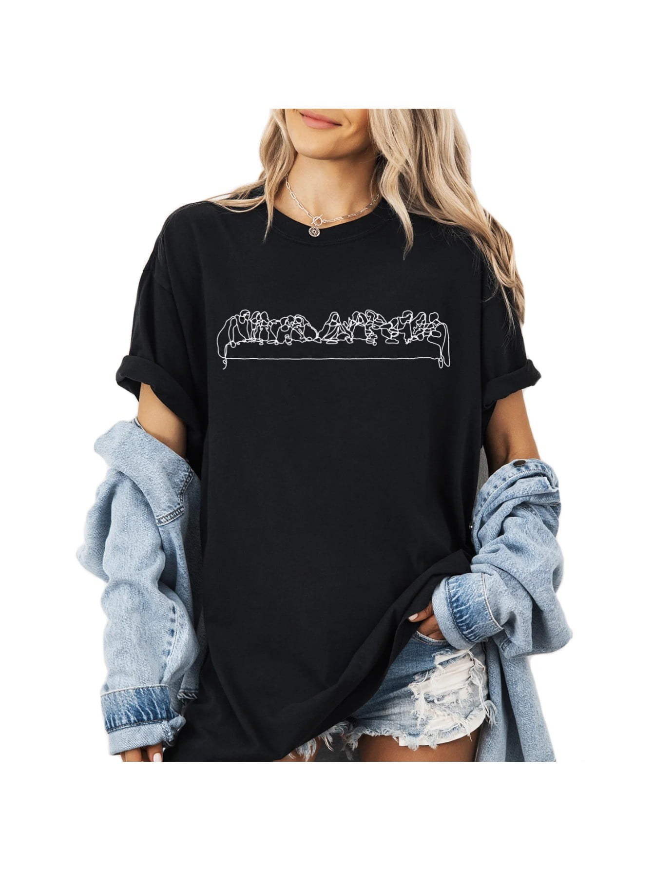 Christian Last Supper Jesus Graphic T Shirt For Women Inspirational ...