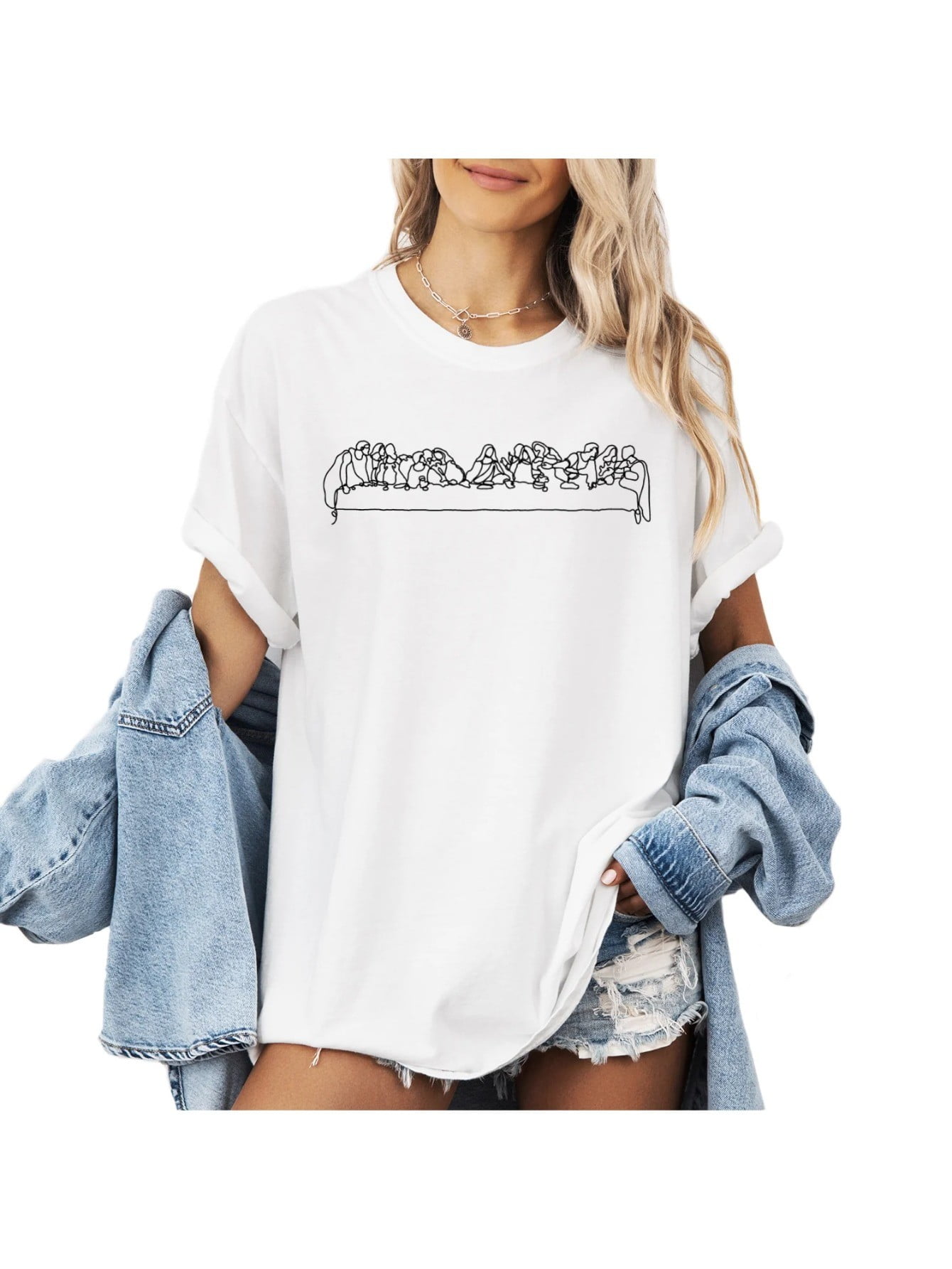 Christian Last Supper Jesus Graphic T Shirt For Women Inspirational ...