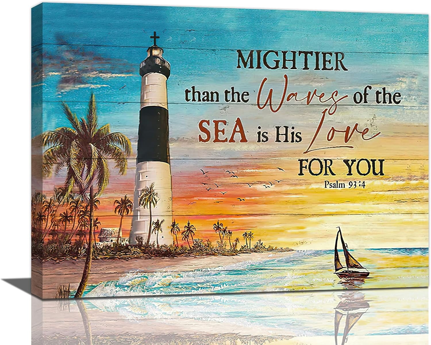 Christian Lighthouse Wall Art Nautical Lighthouse Pictures Wall Decor ...