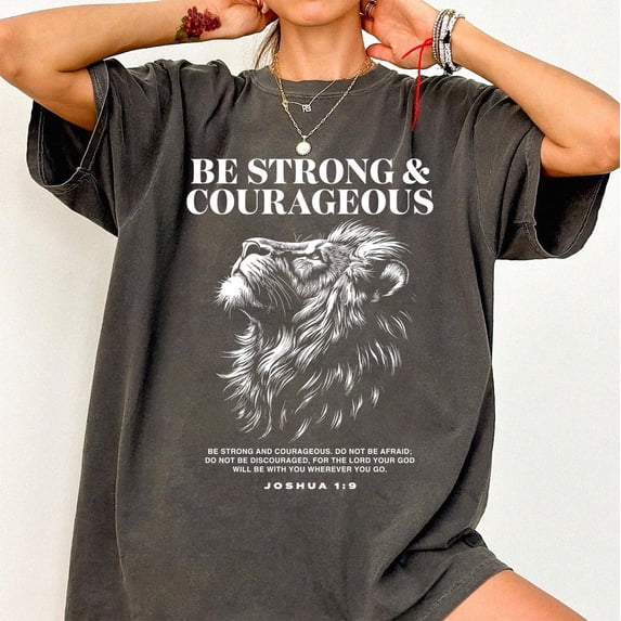 Christian Lion Joshua 1:9 Bible Verse T-Shirt - Walmart.com