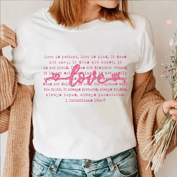 Christian Love Definition Tee, Coquette Bow Valentine T-Shirt, Christ ...