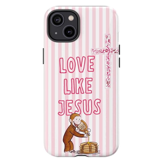 Christian Love Like Jesus Curious Monkey Pancakes & Cross Phone Case ...