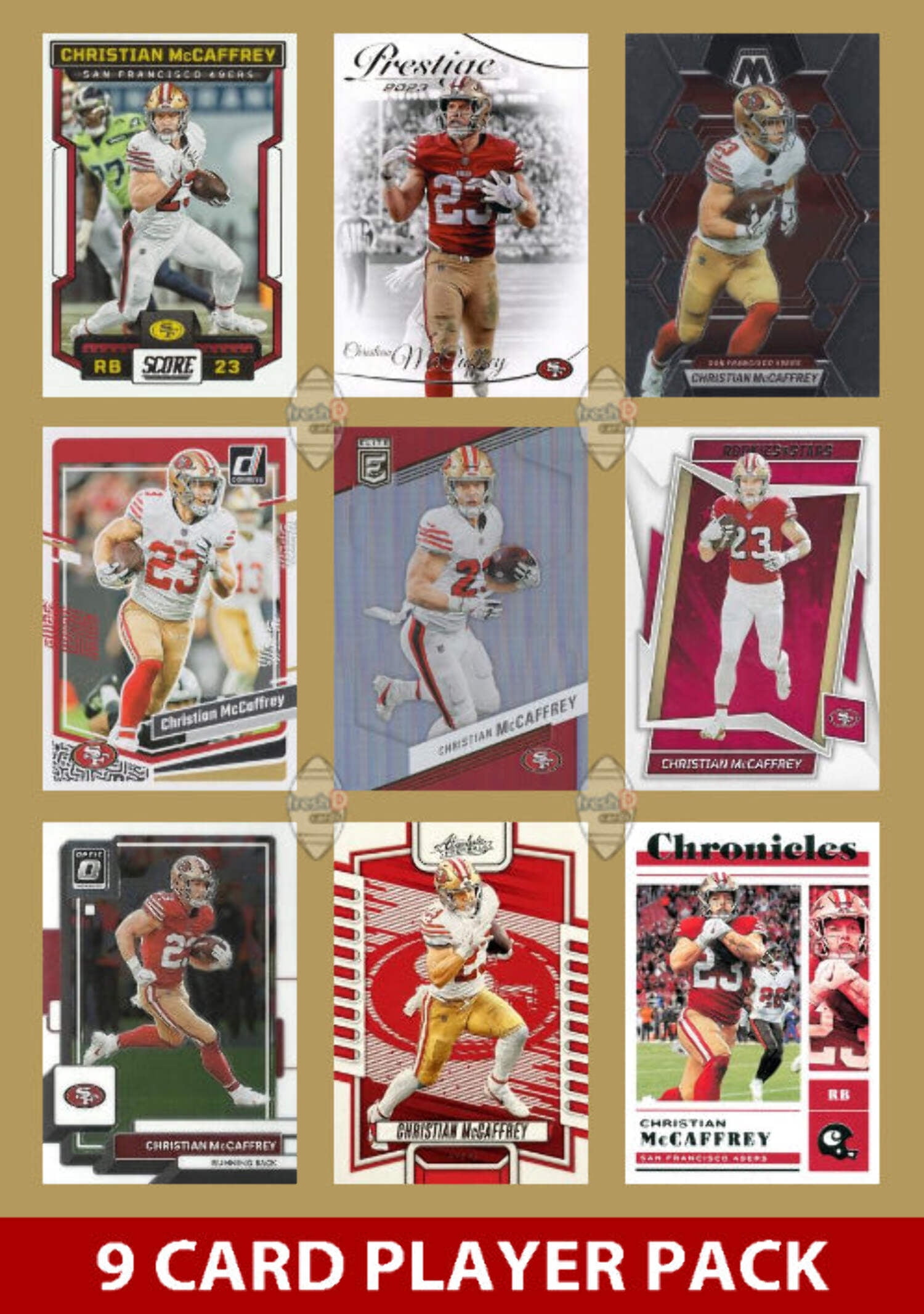 Christian McCaffrey 9 Card Player Pack 2023 Donruss Panini SF 49ers ...