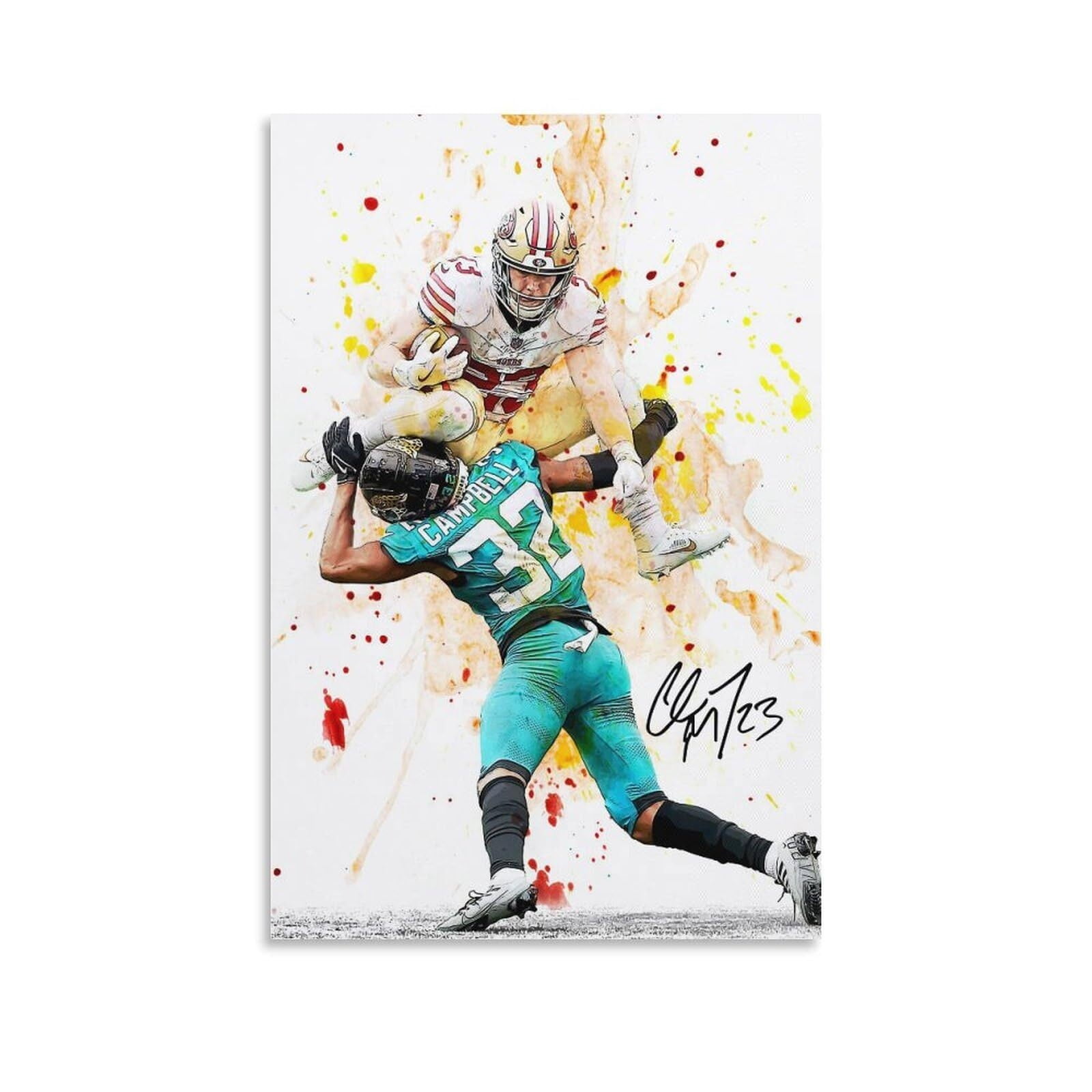 Christian McCaffrey American Football Players Sports Celebrity Canvas ...