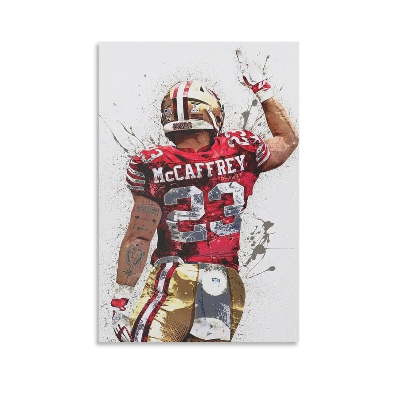 Christian McCaffrey Canvas Poster 2 Posters Wall Art Painting Canvas ...