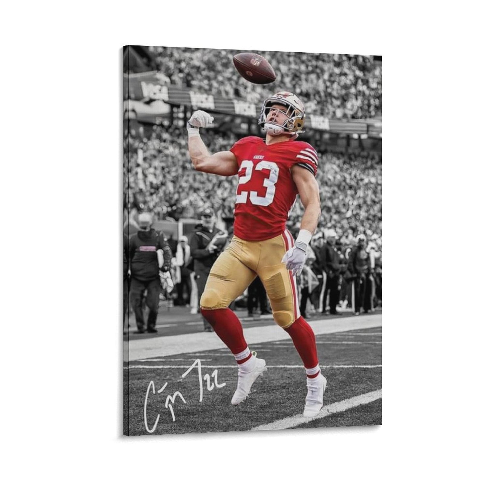 Christian McCaffrey Canvas Poster Wall Art Painting On Canvas Wall Art ...