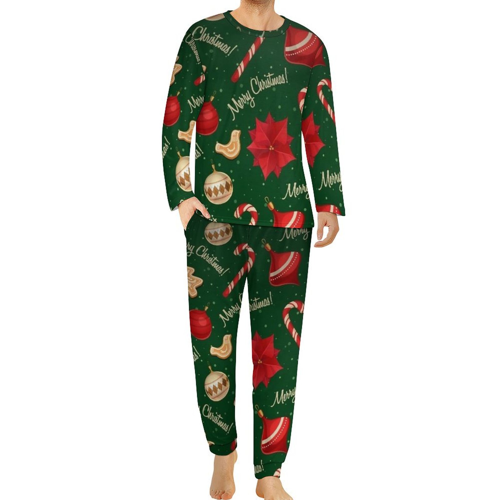 Christian Men's Long Sleeve Pajama，Soft Sleepwear Pjs Long for ...