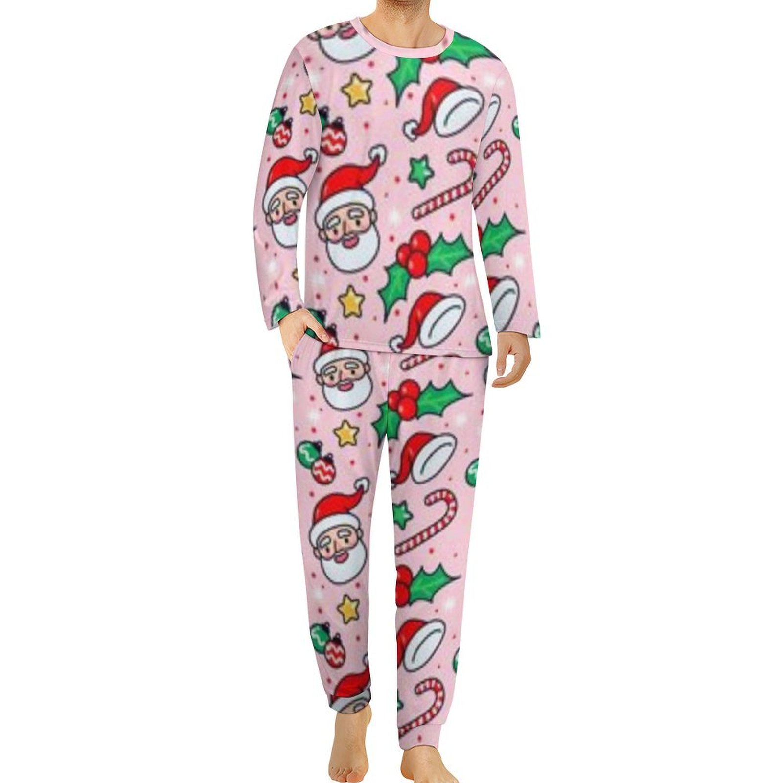 Christian Men's Long Sleeve Pajama，Soft Sleepwear Pjs Long for ...