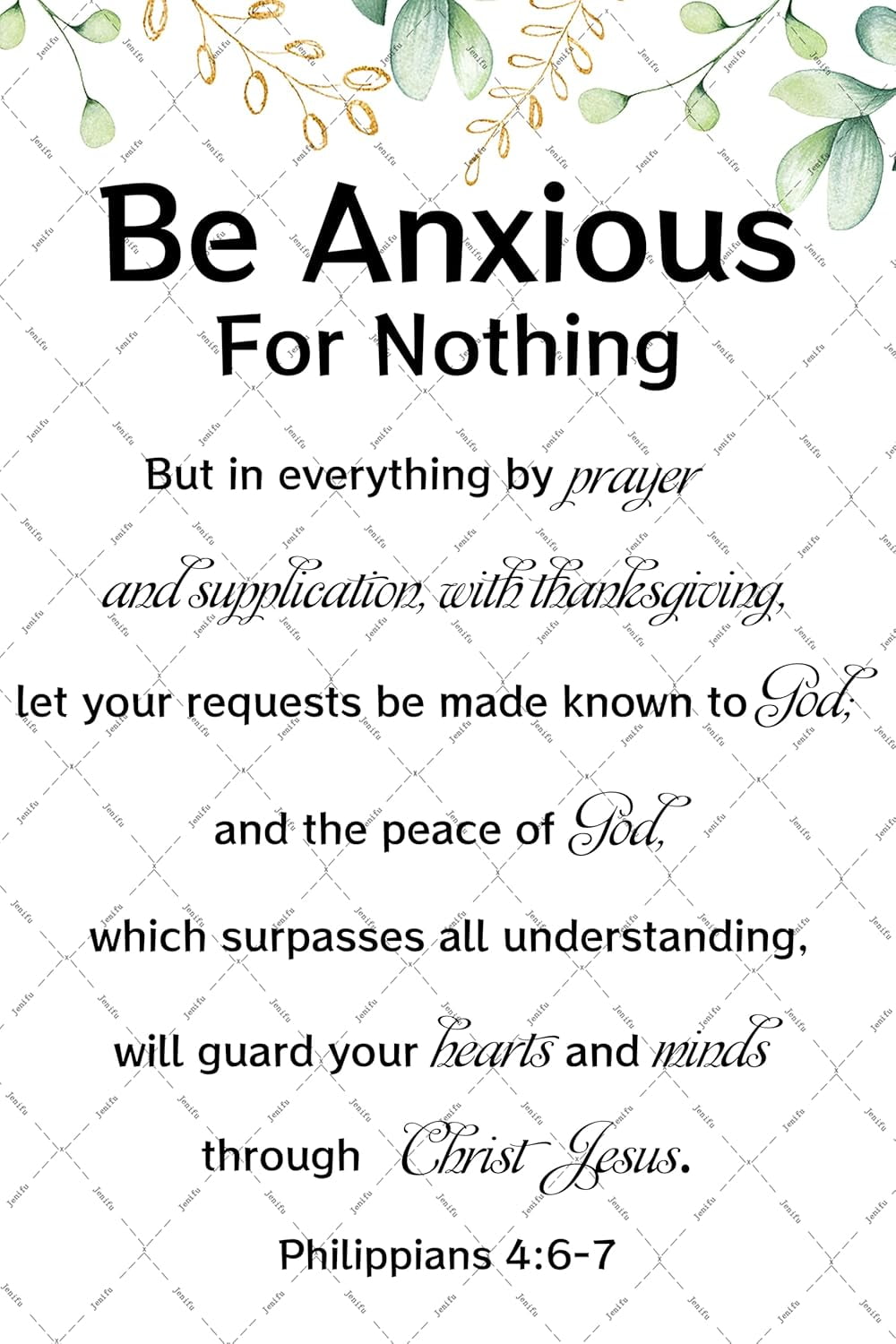 Christian Metal Tin Sign Philippians 4:6-7 Be Anxious For Nothing Tin ...