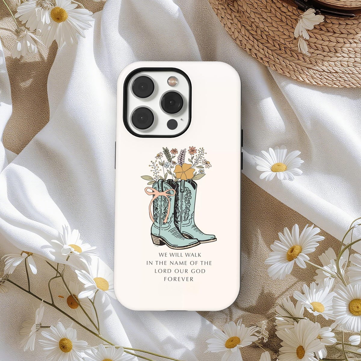 Christian Minimal Bible Verse Western Floral Phone Case 17 16 15 14 13 ...