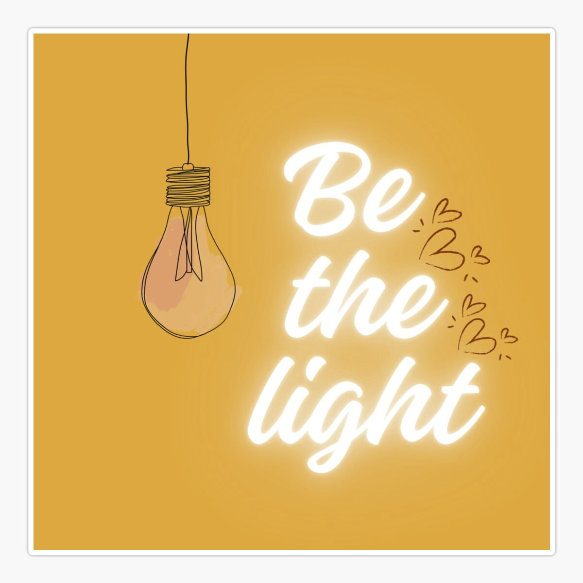 Christian Minimalist Art Be the Light Sticker - Walmart.com