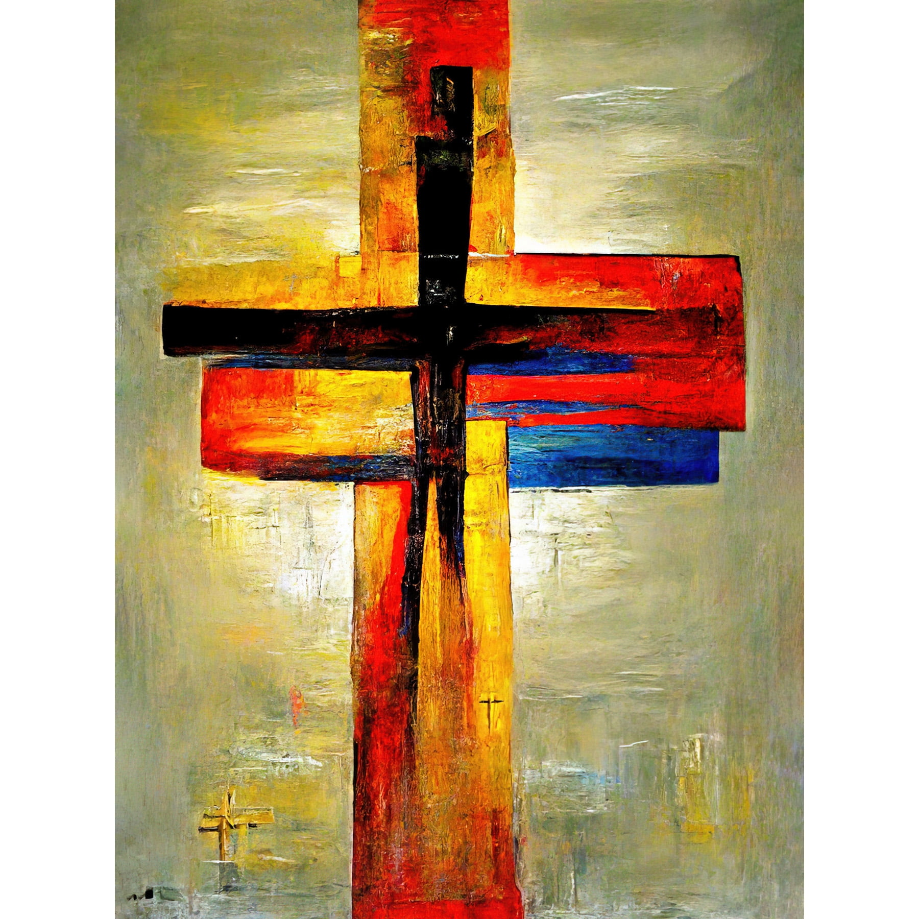 Christian Modern Crucifixion Cross Jesus Large Wall Art Poster Print ...