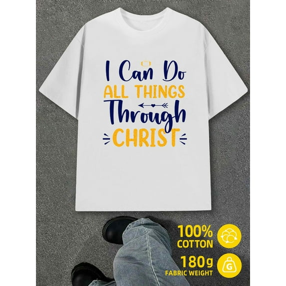 Christian Motivational Tee men white 180G 100% Cotton Cool shirts,Funny ...
