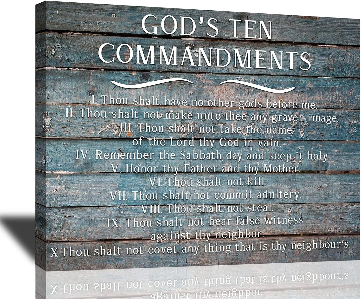 Christian Motivational Wall Art God''s 10 Commandments Wall Decor ...