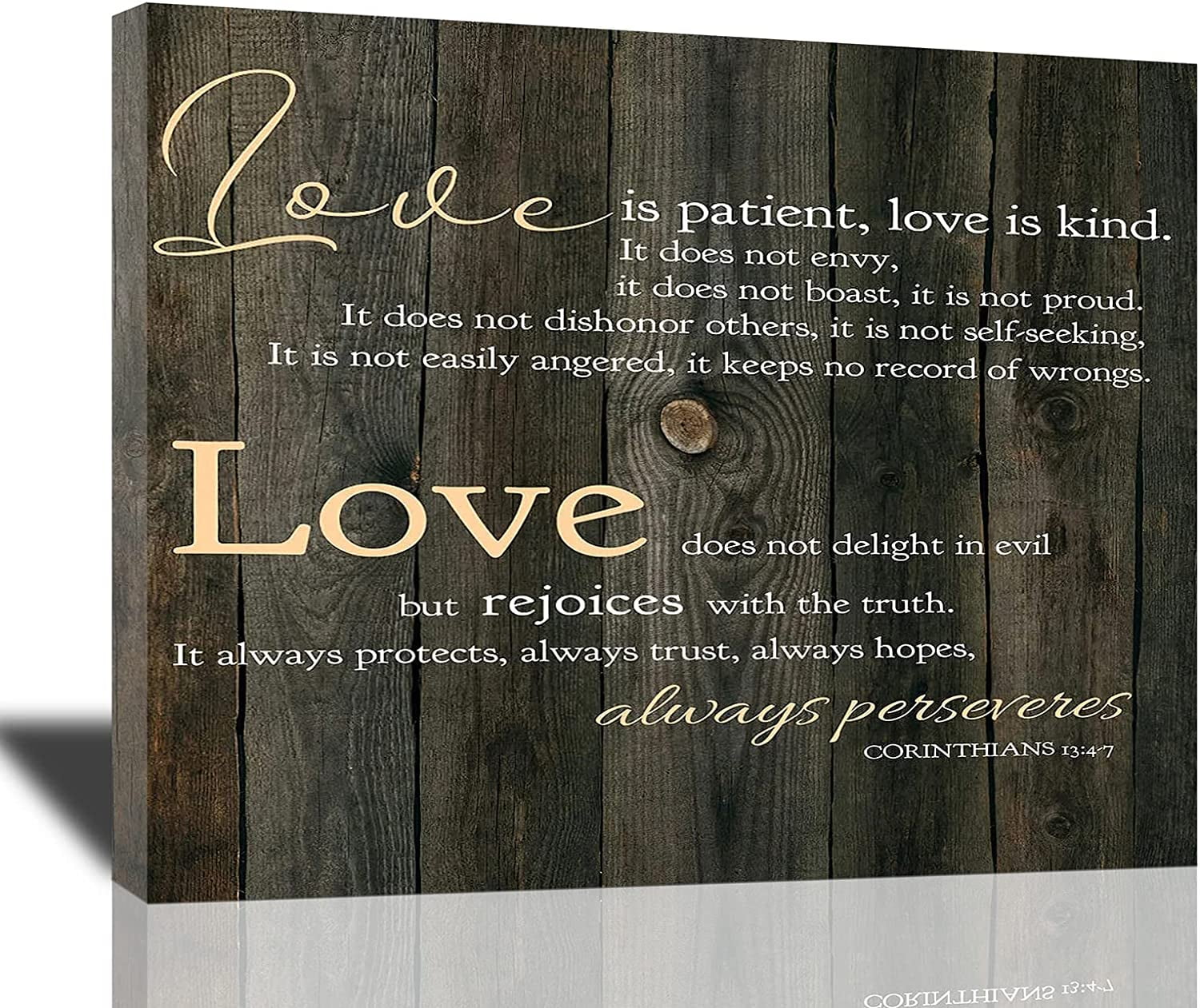 Christian Motivational Wall Art Love Psalm Wall Decor Love is Patient ...