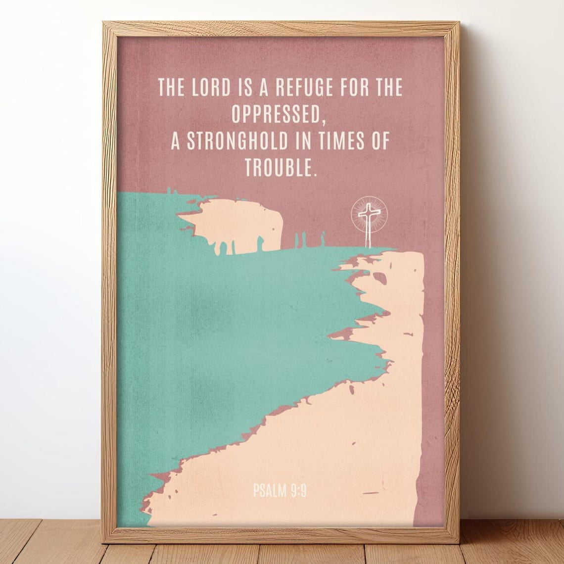 Christian Motivational Wall Art, 'The Lord Is A Refuge' Bible Quote ...
