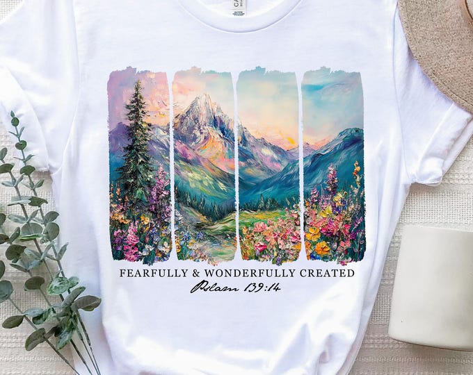 Christian Mountain Landscape,Fearfully & Wonderfully Created,Psalm 139: ...