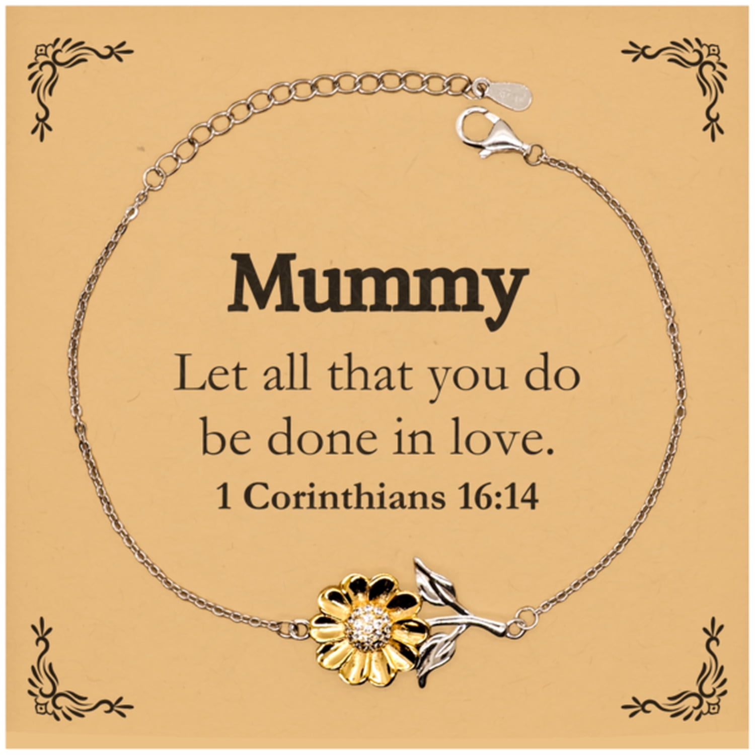 Christian Mummy Gifts, Let all that you do be done in love, Bible Verse Scripture Sunflower ...