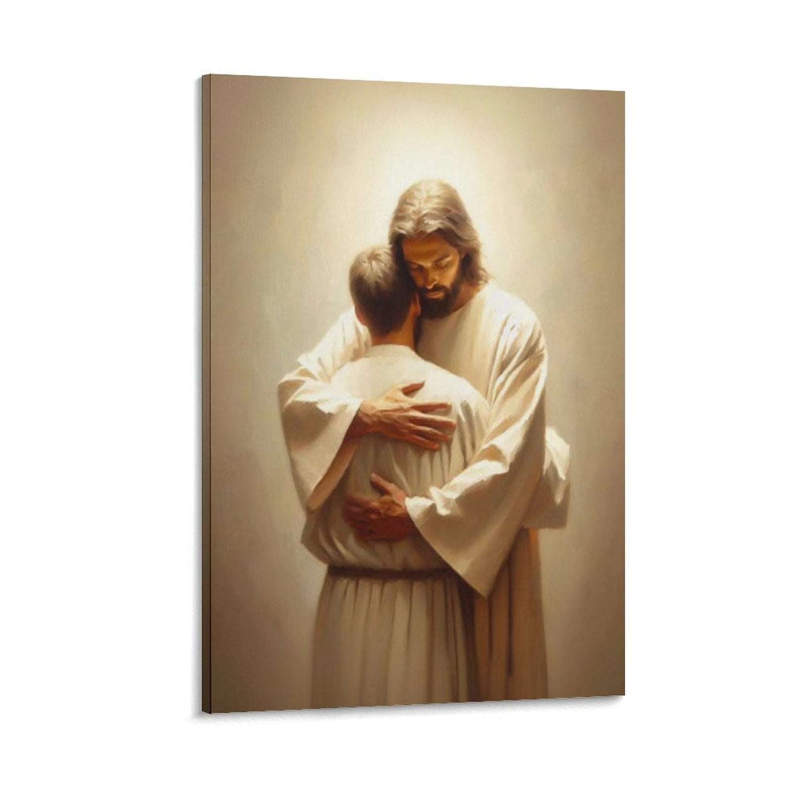Christian Mural Poster Jesus Hugging Man Canvas Painting Print, Jesus ...