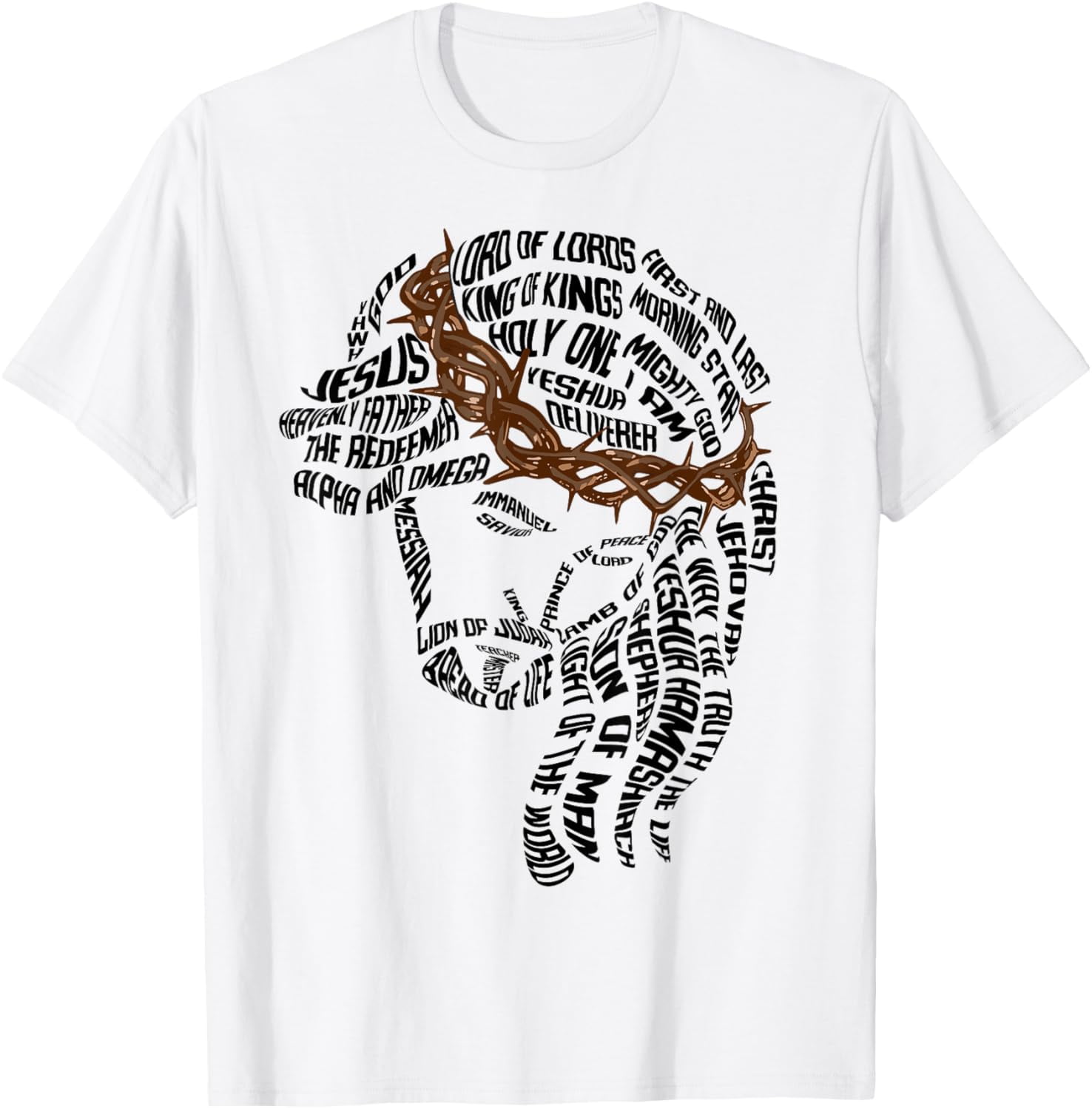 Christian Names of Jesus Christ Face Gospel Religious Bible T-ShirtMen ...