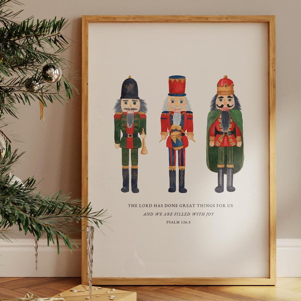 Christian Noel Nutcracker Print Modern Festive Wall Art Advent ...