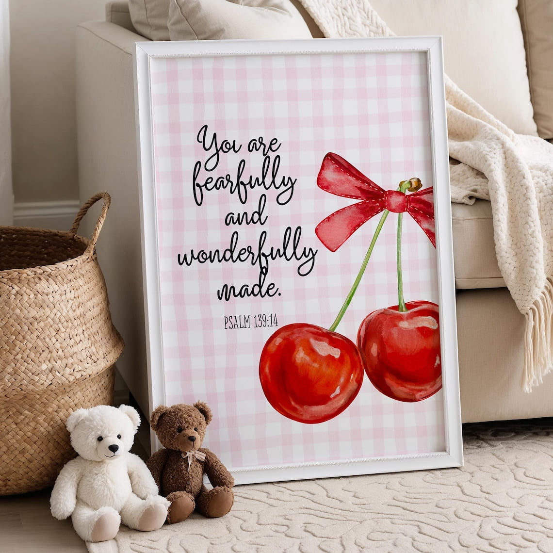 Christian Nursery Decor, Psalm 139:14 Poster, Christian Room Poster ...