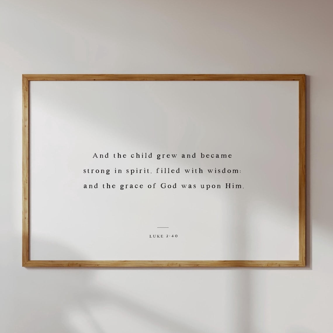 Christian Nursery Luke 2:40 Bible Verse Print Wall Art UNFRAMED PAPER ...