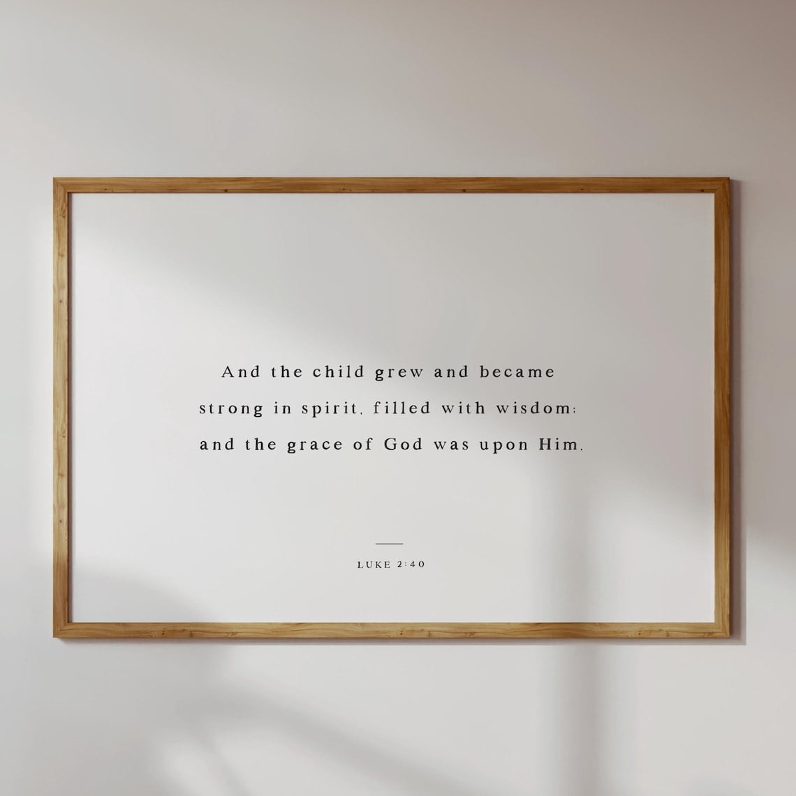 Christian Nursery Wall Art, Luke 2:40 Print, Bible Verse Print ...
