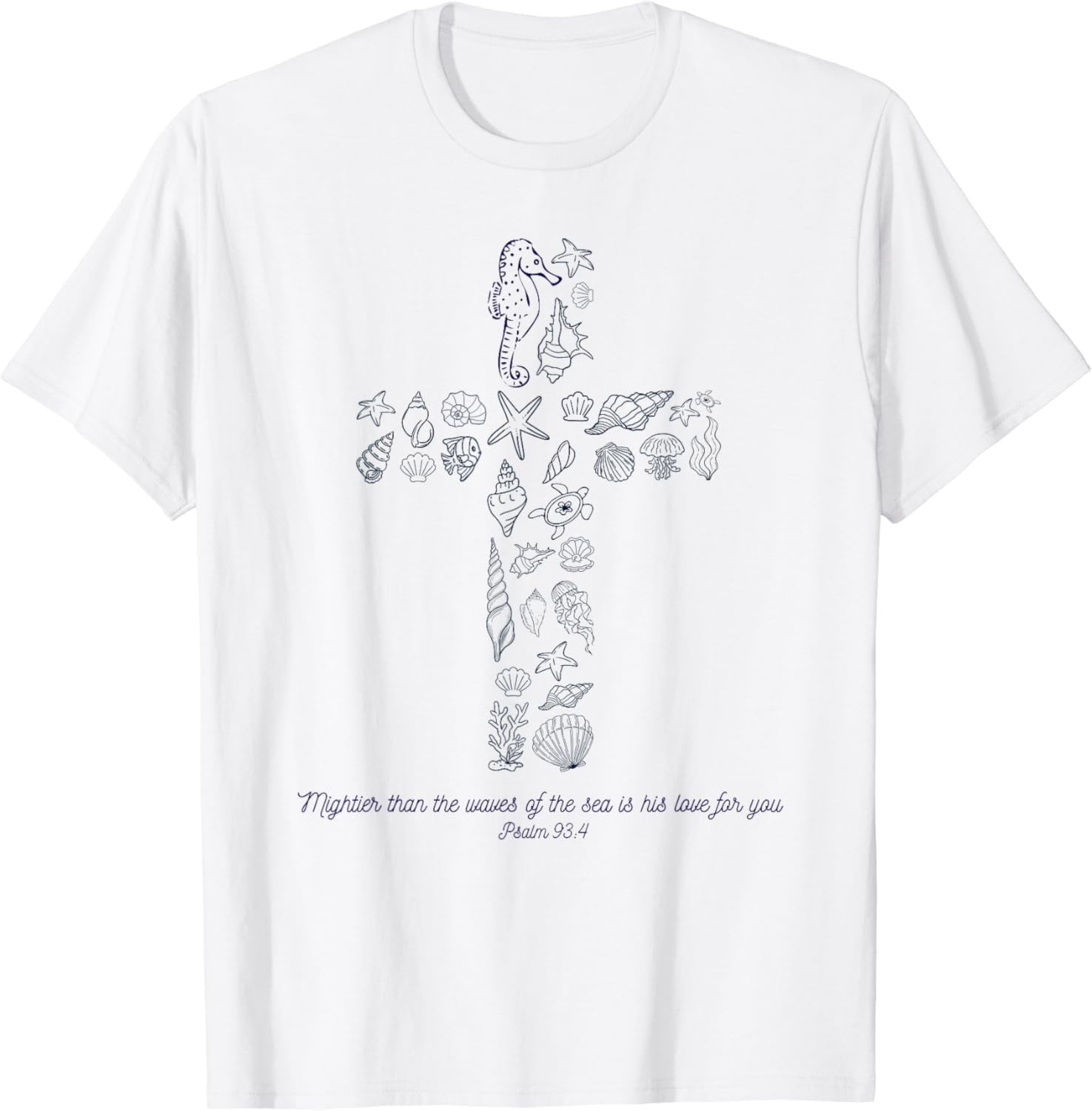 Christian Ocean Beach Seashell Scuba T-Shirt - Walmart.com