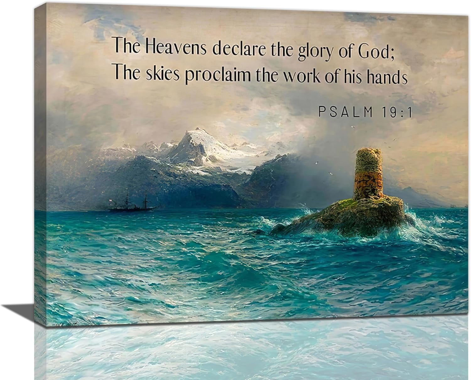 Christian Ocean Wall Art Nautical Bible Verse Pictures Wall Decor ...