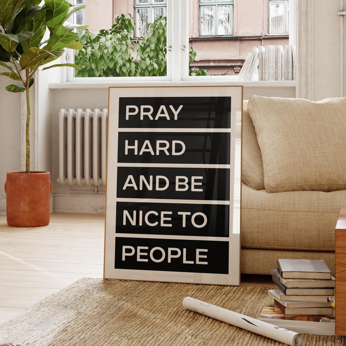 Christian Office Print, Fun Home Office Wall Art, Black And White Print ...