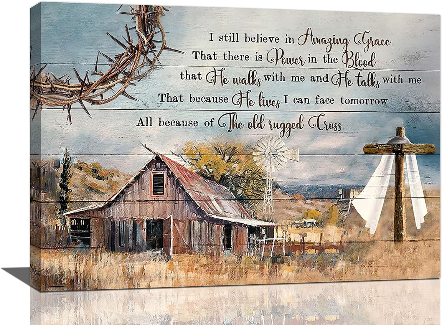 Christian Old Barn Wall Art Rustic Barn Amazing Grace Bathroom Pictures ...