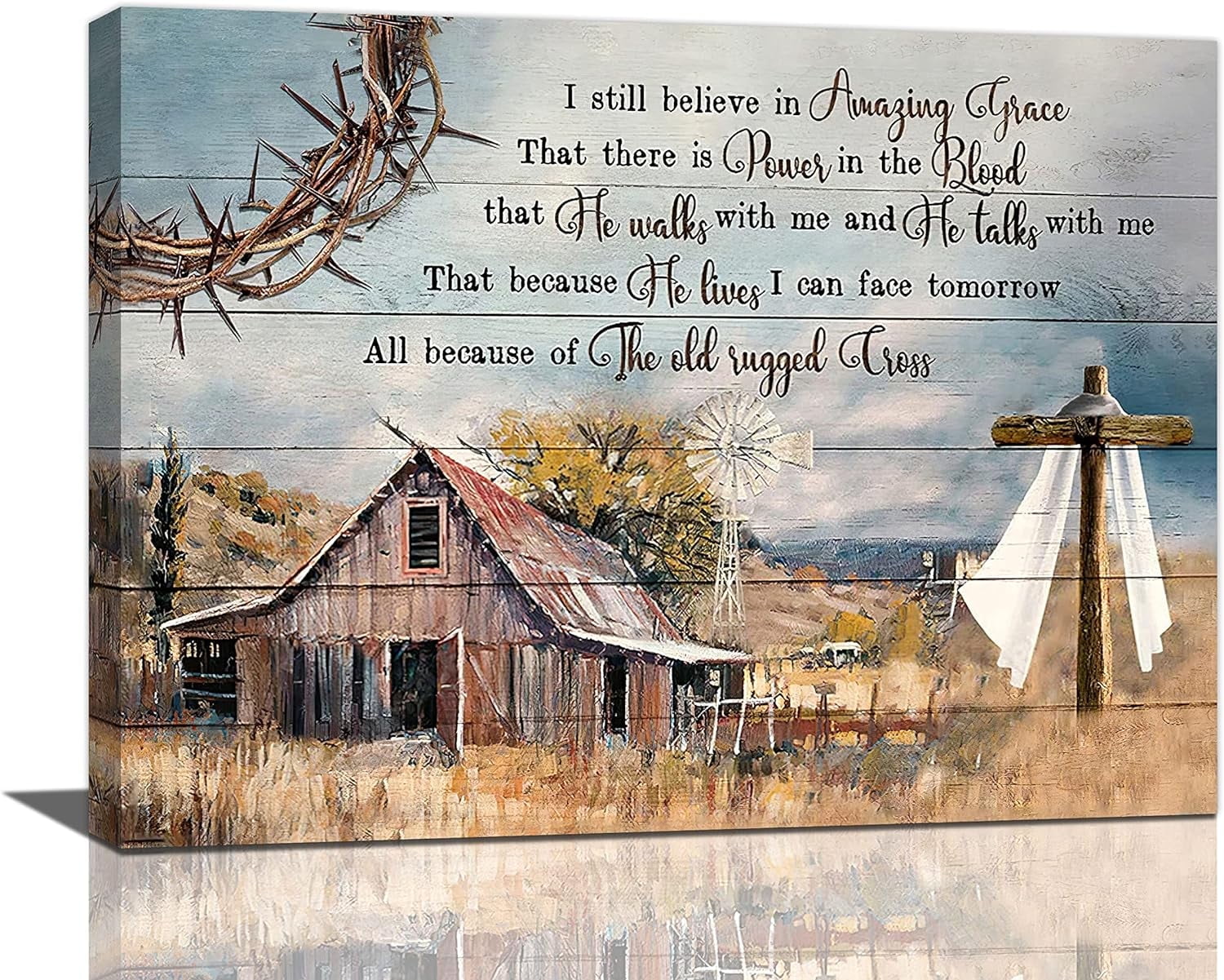 Christian Old Barn Wall Art Rustic Barn Amazing Grace Bathroom Pictures ...