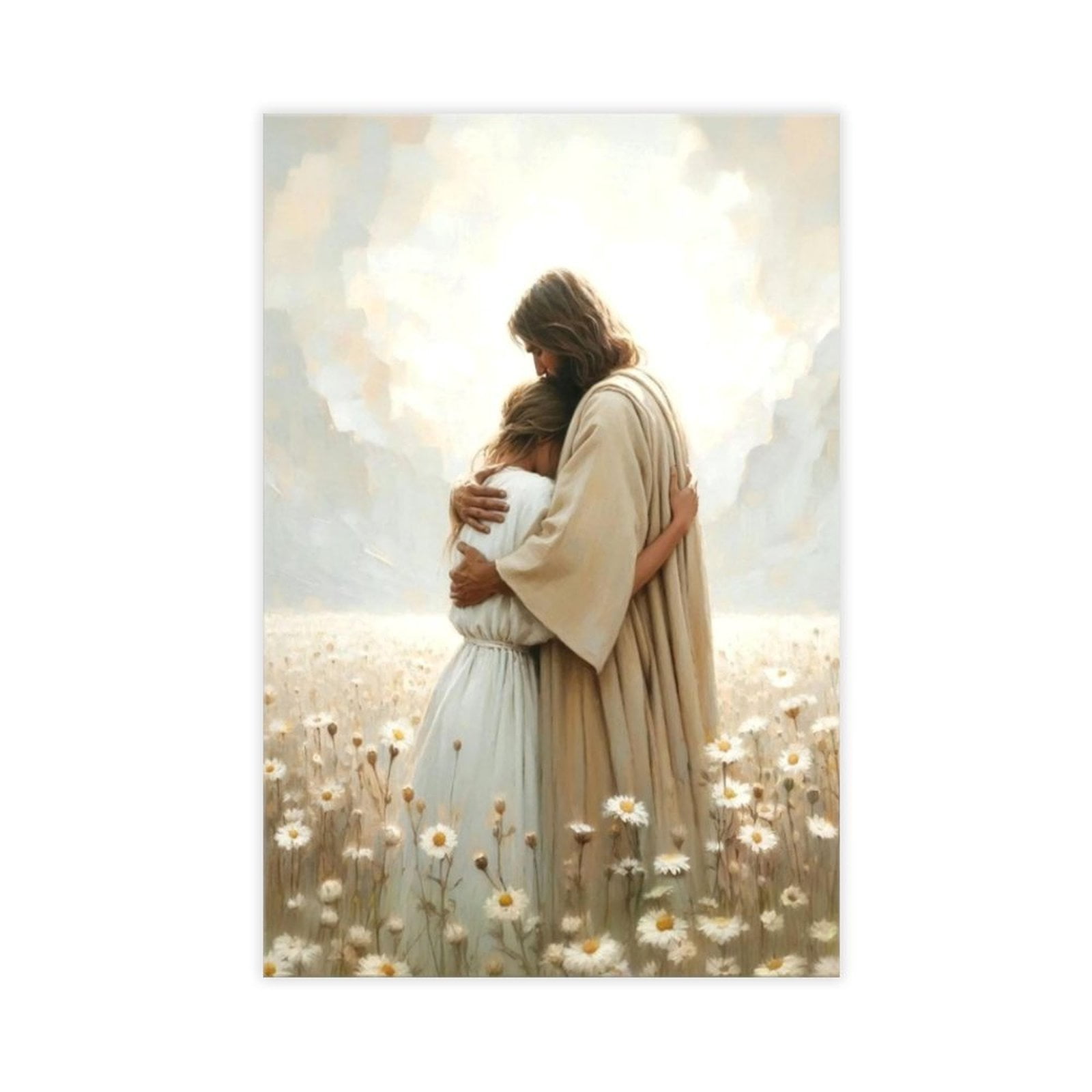 Christian Painting, Jesus Hugging Girl, Bible Wall Art, Jesus Poster ...