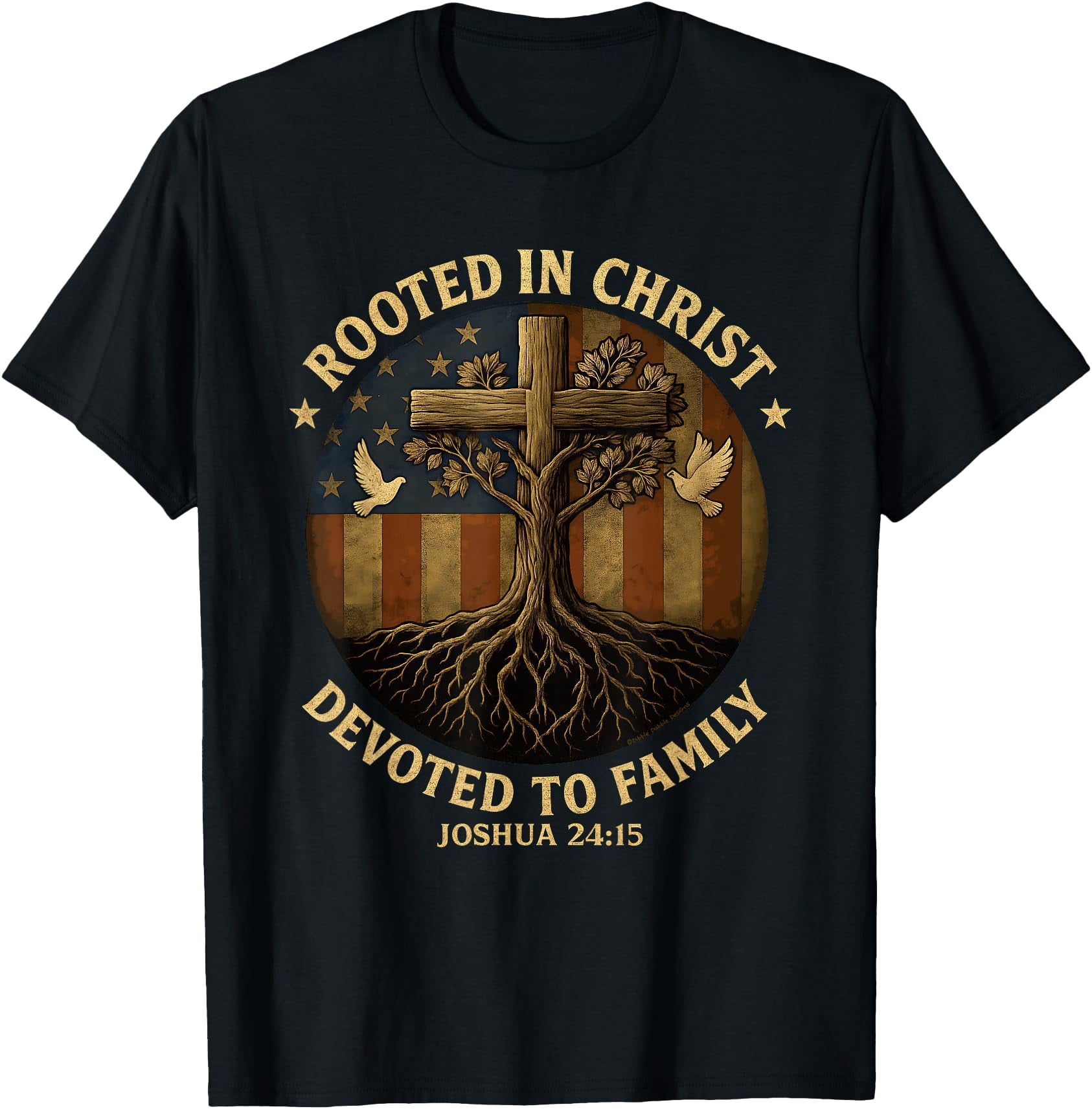 Christian Patriotic T Shirt Rooted in Christ Devoted to Family Joshua ...