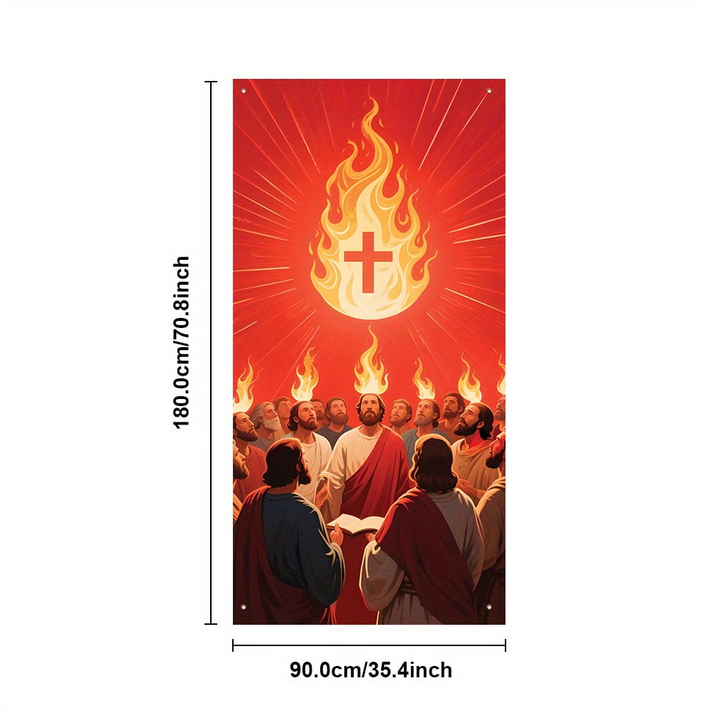 Christian Pentecost Holy Spirit banner - 70x35-inch bright religious ...