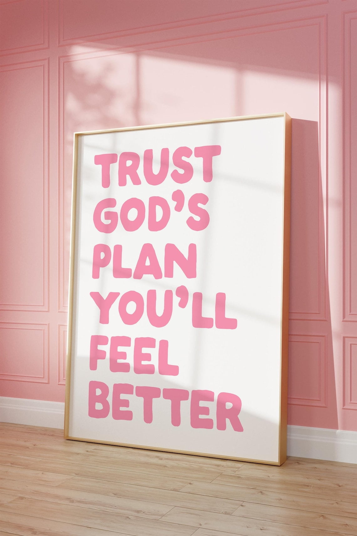 Christian Pink Wall Art, Christian Quote Print, Christian Aesthetic ...