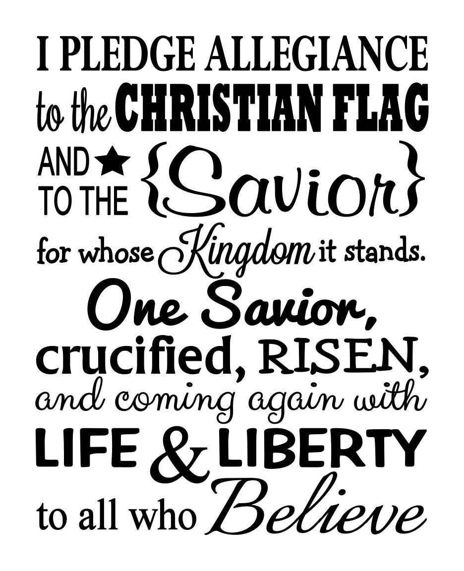 Christian Pledge Words Lettering Home Wall Decal Quote Art Decor ...