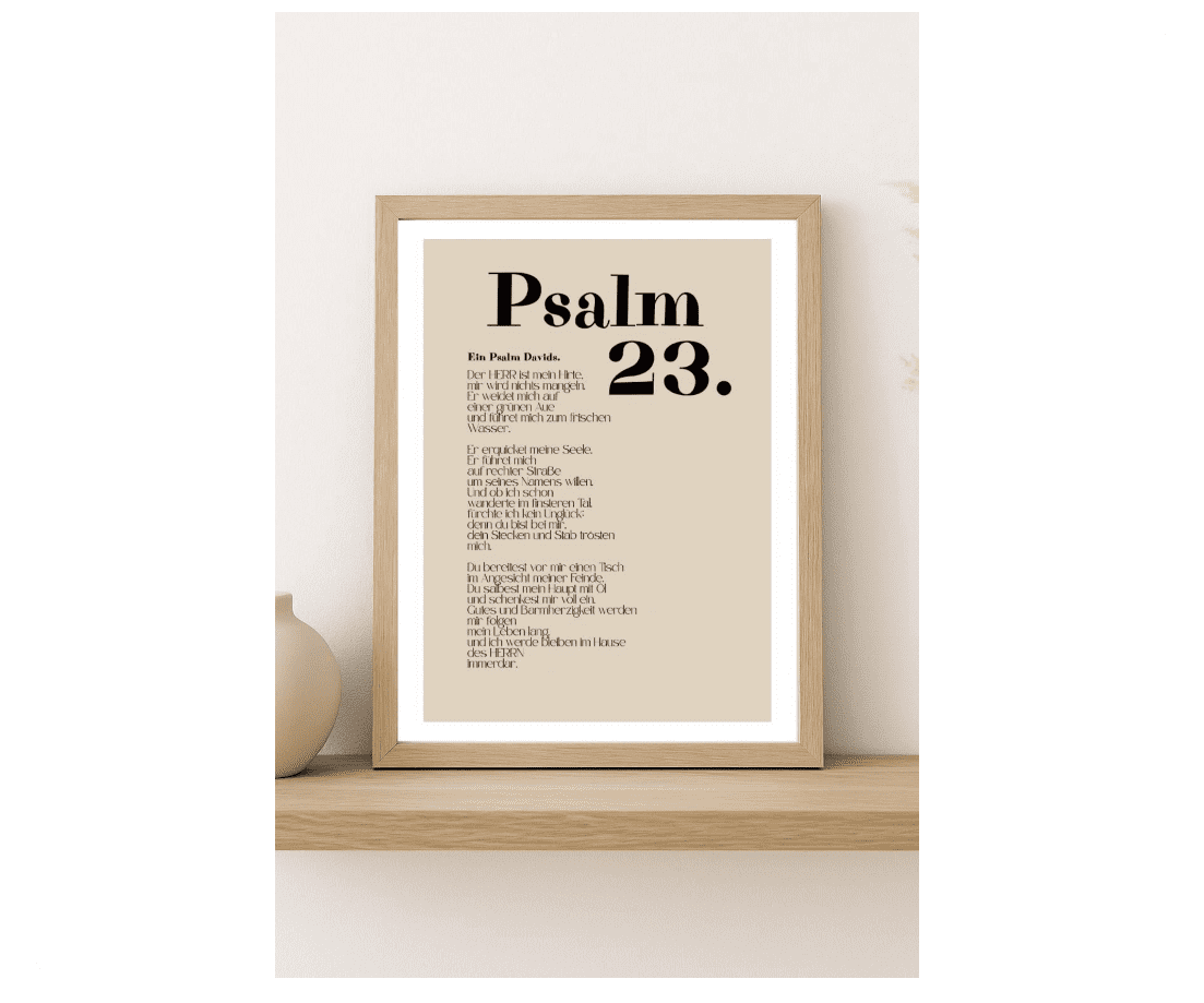 Christian Poster Bible Verse Poster Gift Idea Bible Verses Psalm 23 ...