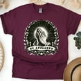 Christian Prayer Hands Graphic T-Shirt He Appeared Luke 24:34, Maroon ...