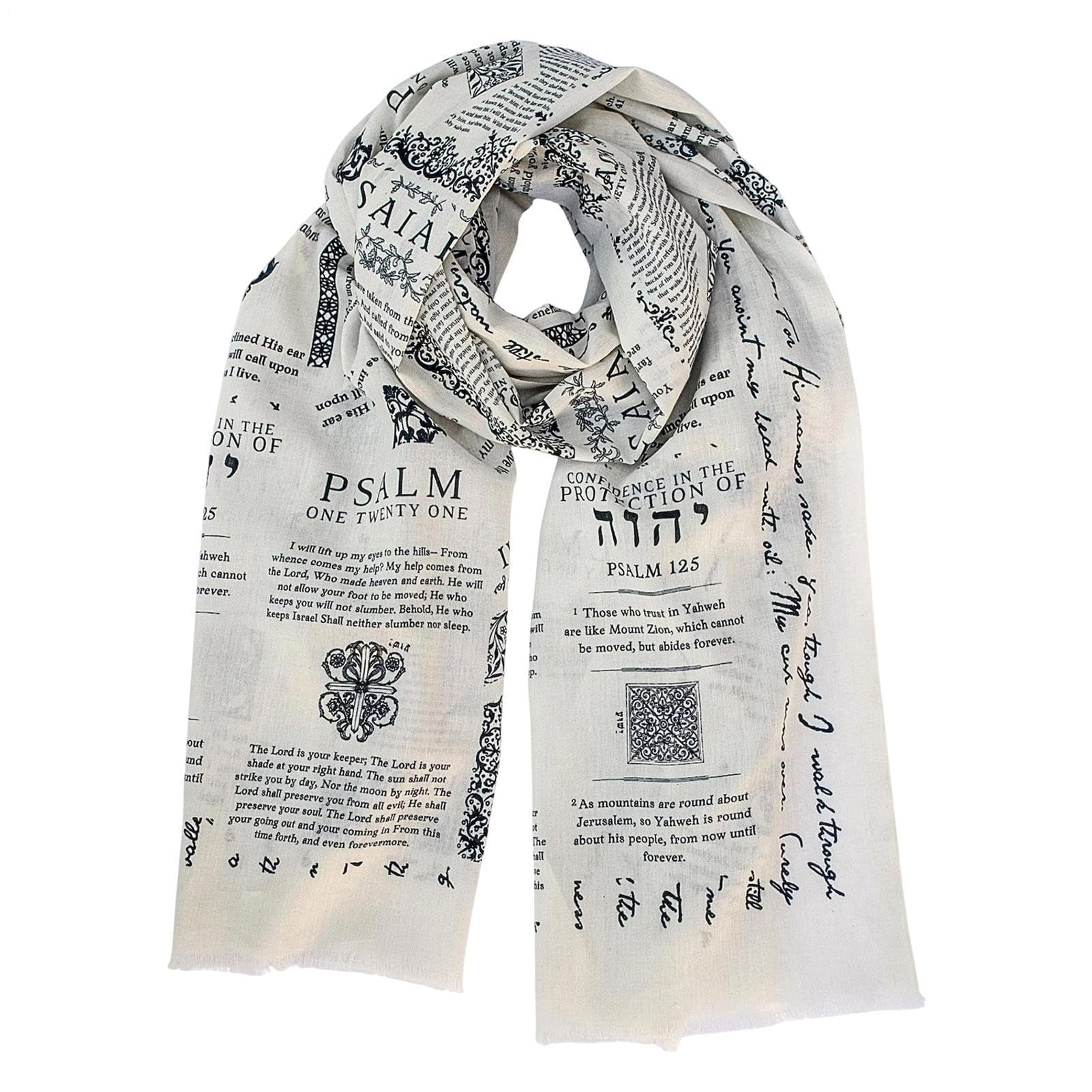 Christian Prayer Shawl, 70x170cm Protection Bible Verse Scarf, Yeshua ...
