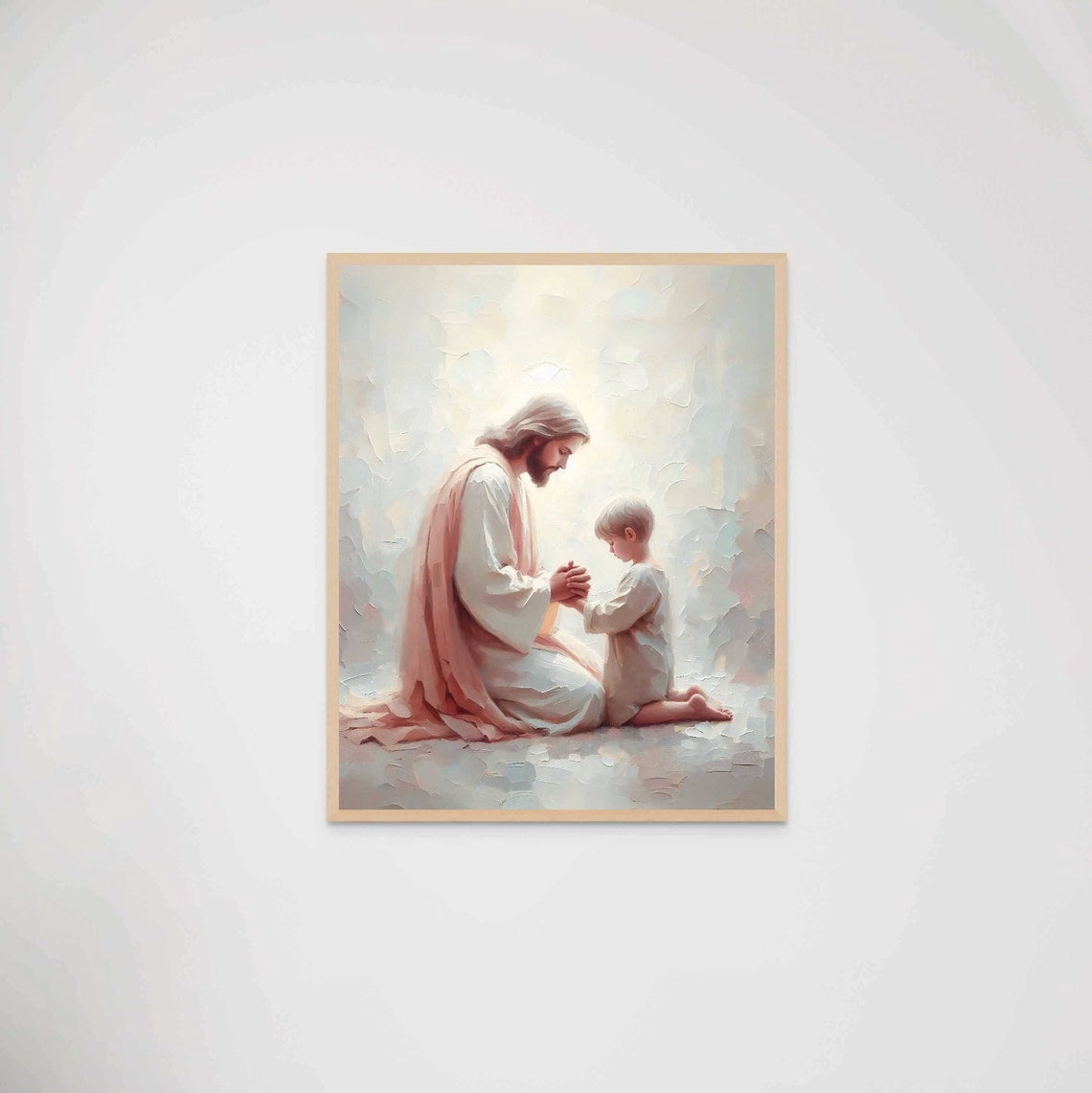 Christian Prayers Jesus Praying With Boy Children Art Bible Wall Print ...