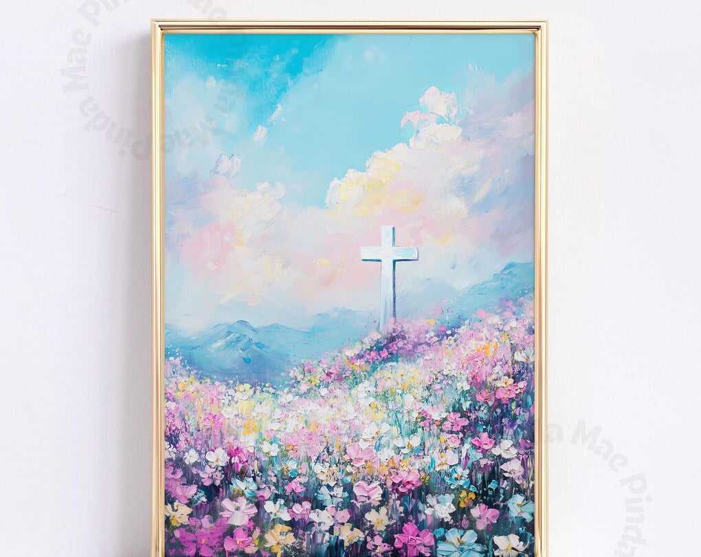 Christian Printable Art, Wildflowers Painting, Colorful Faith Digital ...