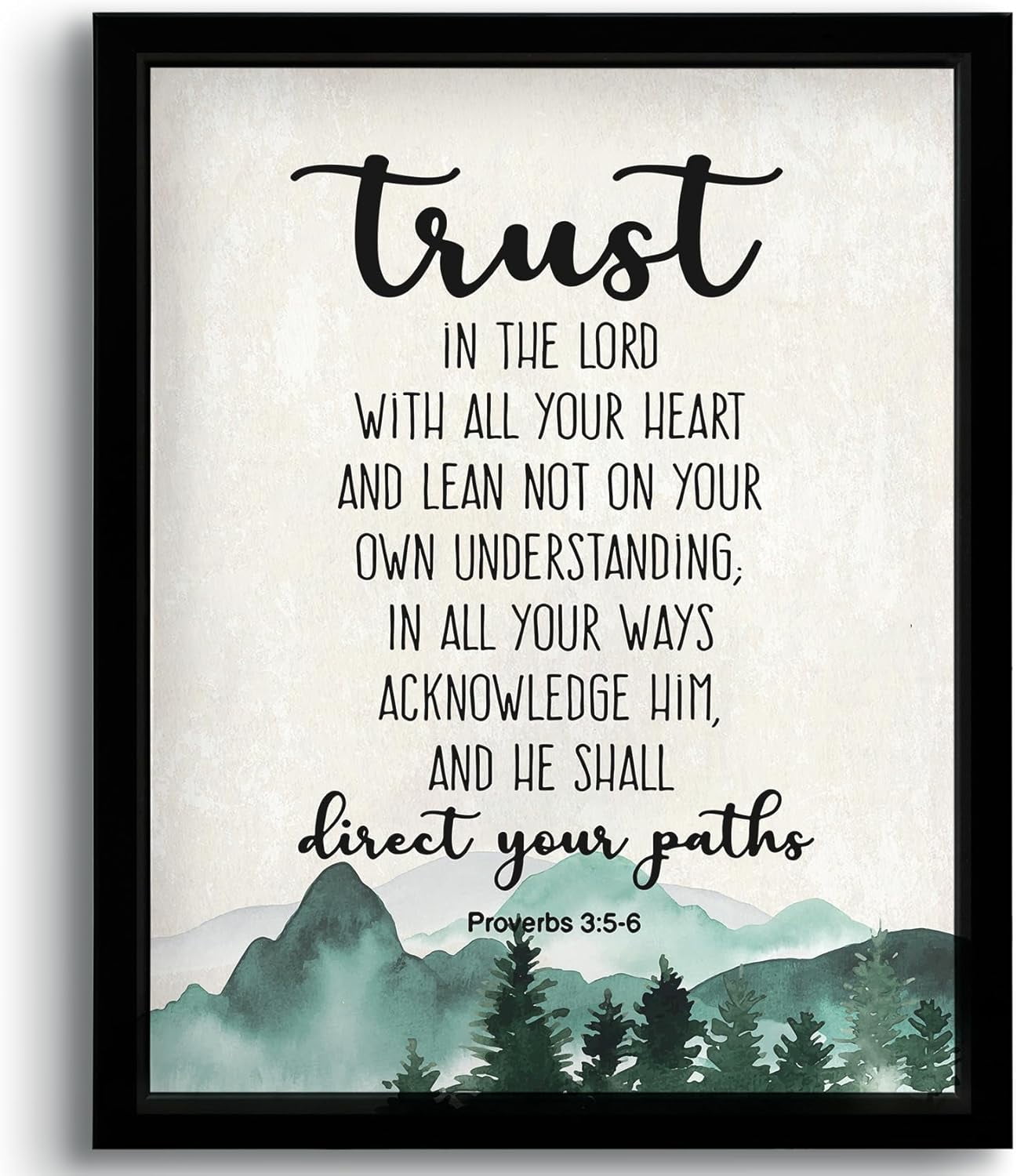 Christian Proverbs 3:5-6 Trust In The Lord With All Your Heart Unframed ...