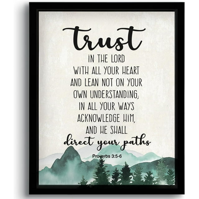Christian Proverbs 3:5-6 Trust In The Lord With All Your Heart Unframed ...
