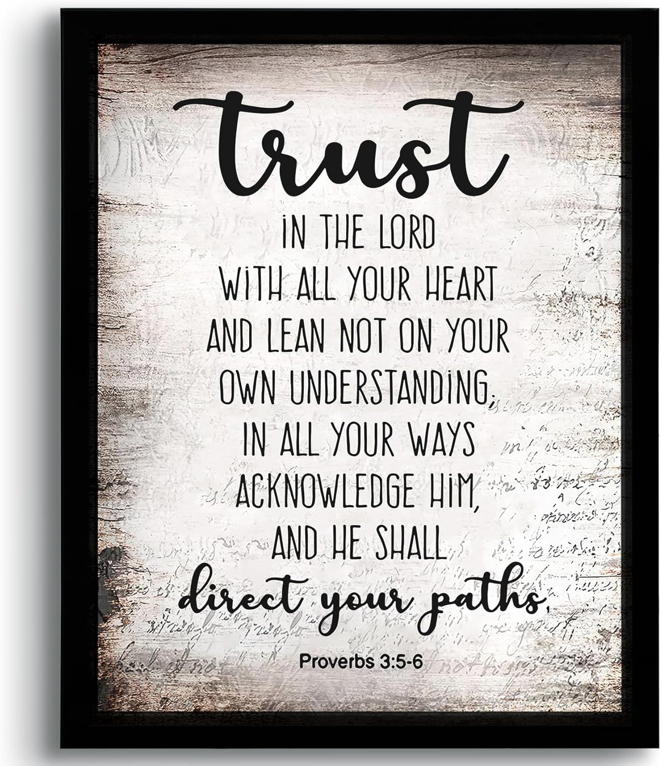 Christian Proverbs 3:5-6 Trust In The Lord With All Your Heart Unframed ...