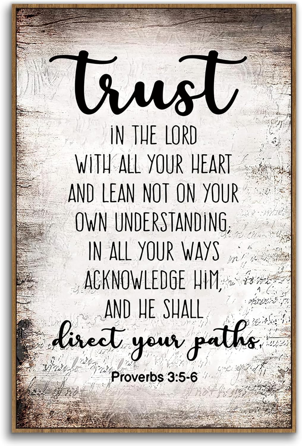 Christian Proverbs 3:5-6 Trust In The Lord With All Your Heart Wall Art ...