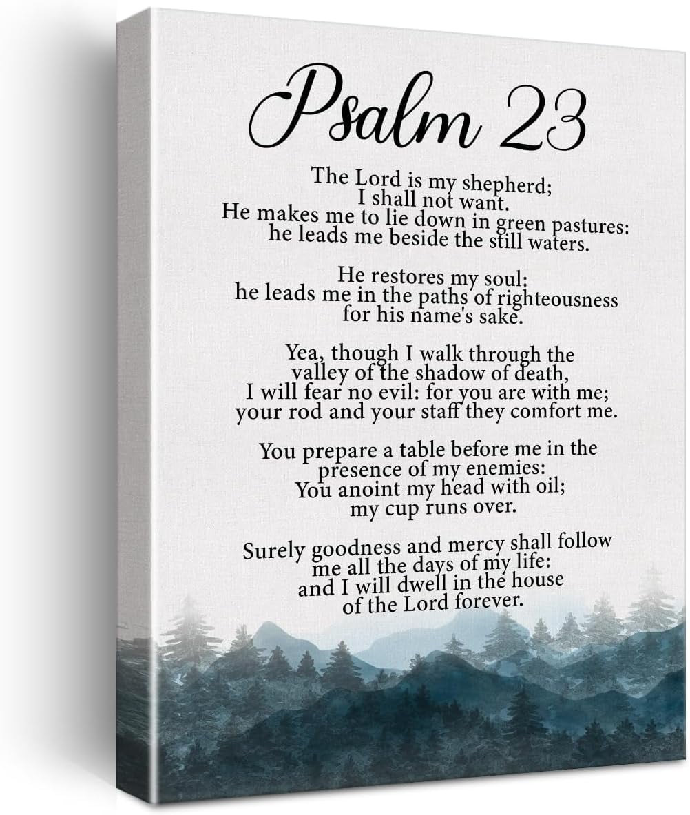 Christian Psalm 23 the Lord is My Shepherd Canvas Print Positive ...