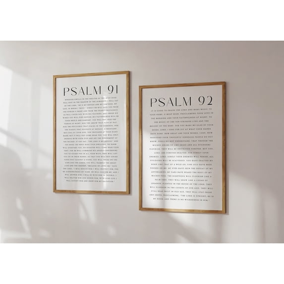 Christian Psalm 91 Psalm 92 Bible Verse Psalm Modern Christian Wall Art ...